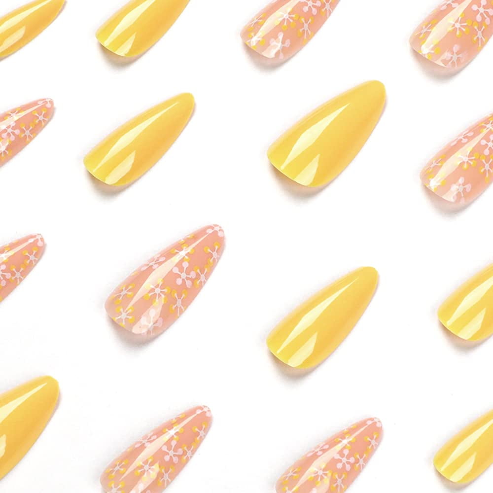 Yellow Stiletto Nails
