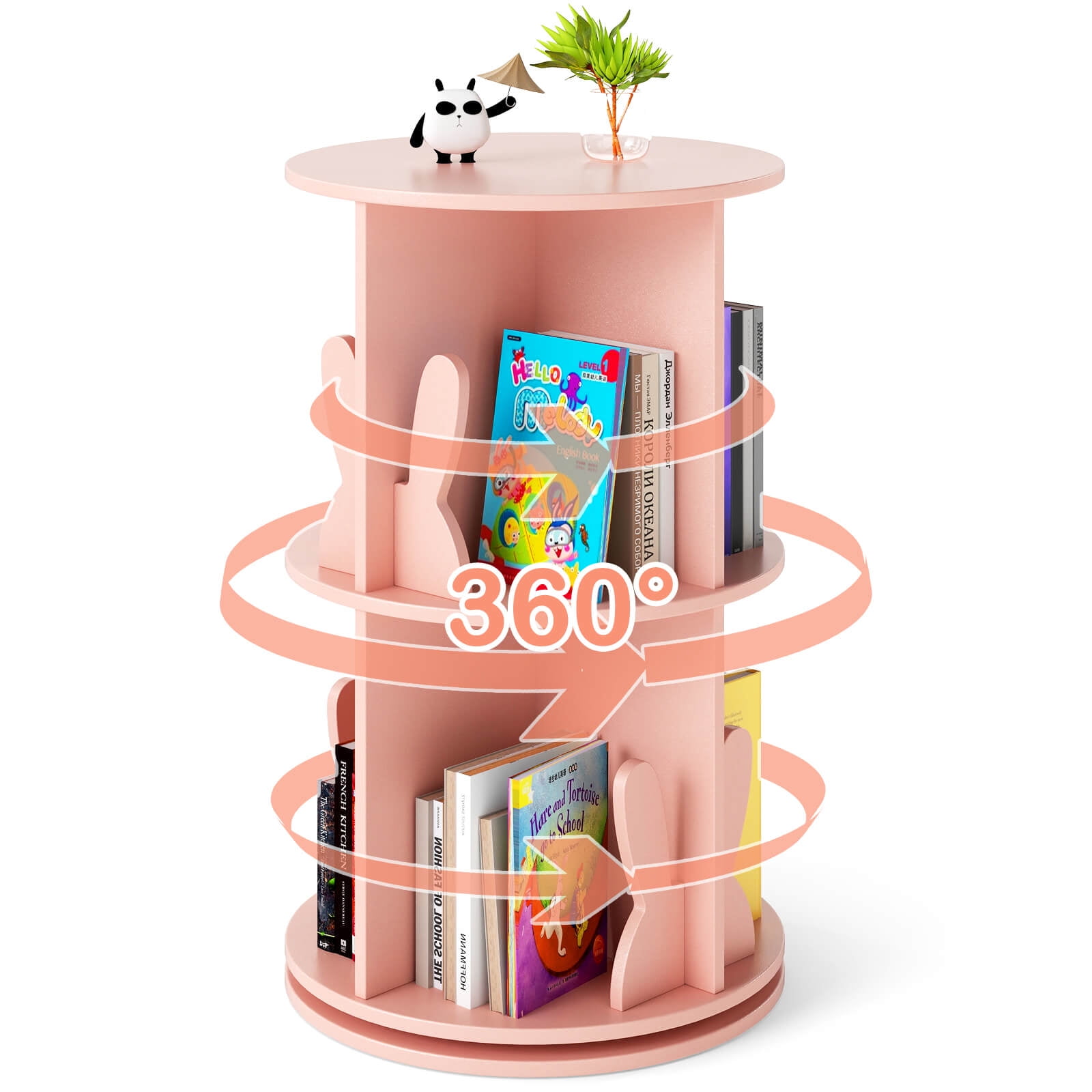 Click here for Costway Kids Rotating Bookshelf 2 Tier Freestandin... prices