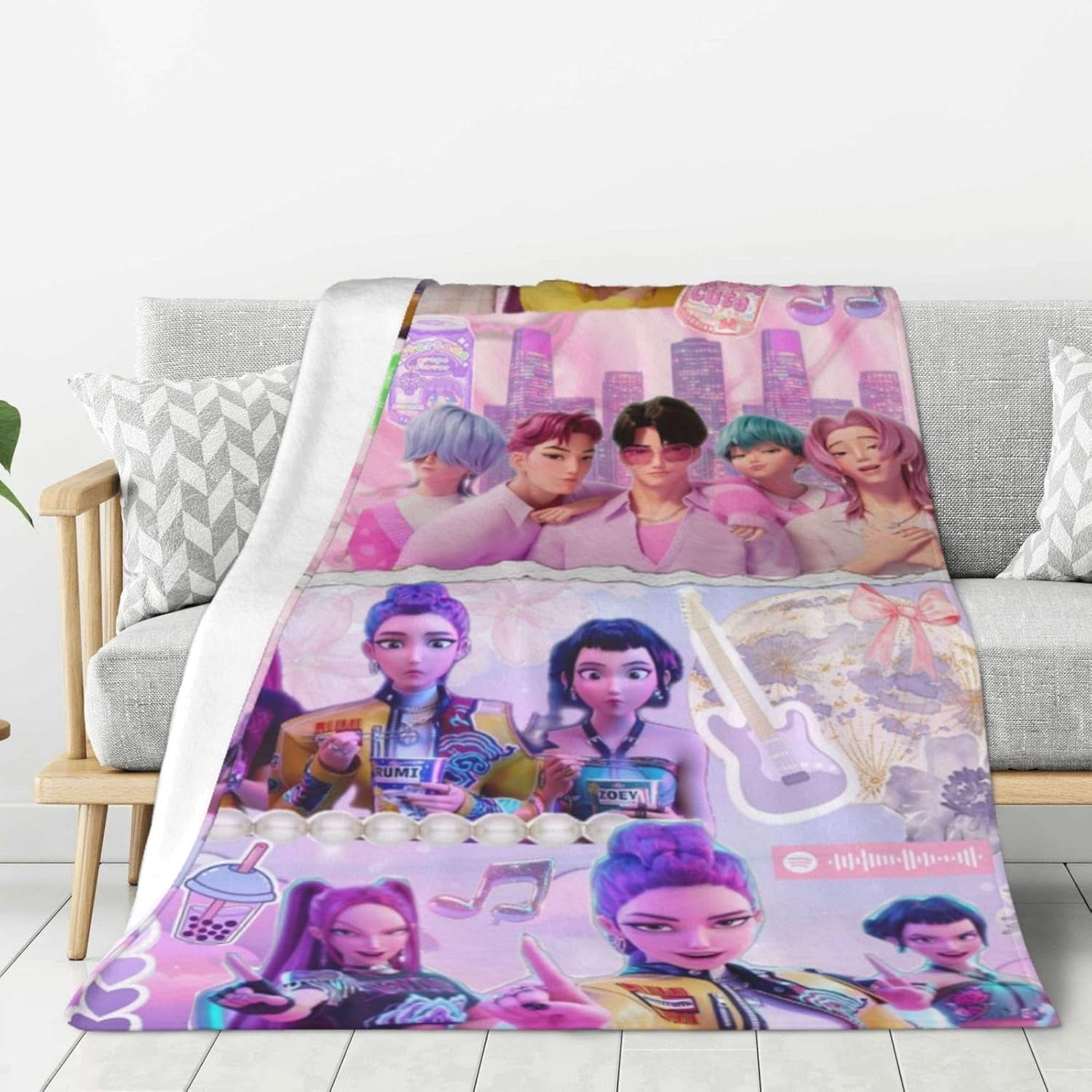 Click here for Walfour Super Soft Flannel Throw Blanket K-Pop Val... prices