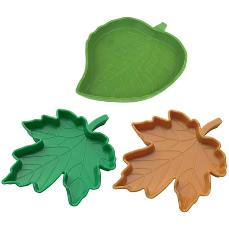 IGUOHAO 3pcs Leaf Reptile Food Water and Bowls Plates Dishes for Pet ...