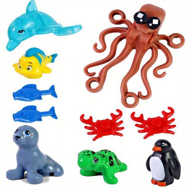 10pcs Animal Building Blocks - DIY Toys for Kids, Bird Fish Pig Models ...