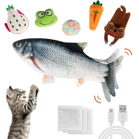 LINLINPAPA Cat Electric Flopping Fish Realistic Fish Moving Cat Vivid ...