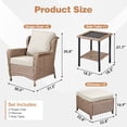 Arnahaishe 5-Piece Out Furniture Set, Patio Lounge Chairs Set of 2 with ...