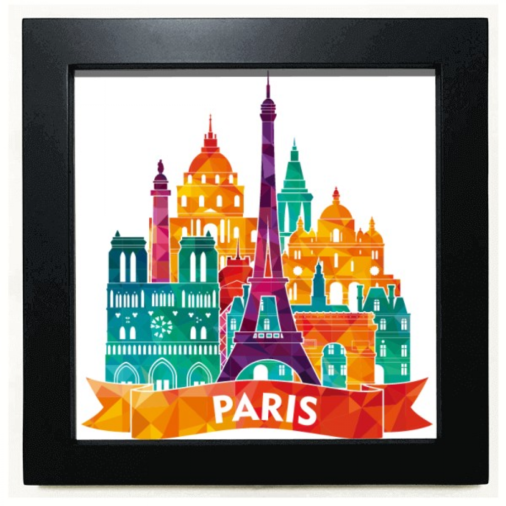 Castle Paris France Eiffel Tower Black Square Frame Picture Wall ...