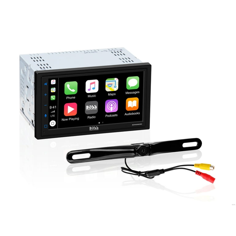Boss Audio Systems BCPA9685RC 6.75 Double DIN Touchscreen Bluetooth AM FM Radio Receiver Black Walmart