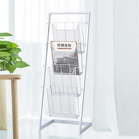 Magazine Rack, Floor-Standing Simple Periodical Magazine Newspaper Rack ...