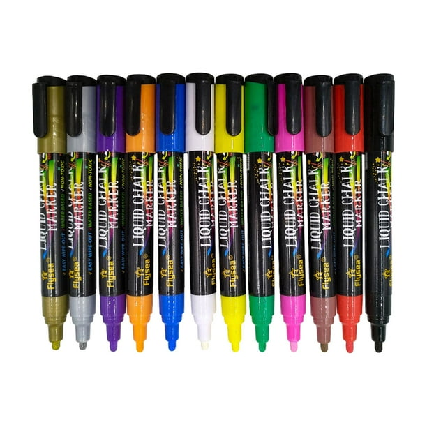Chalk Pens - Set of 12 Liquid Pen Chalkboard Marker Blackboards, Signs ...