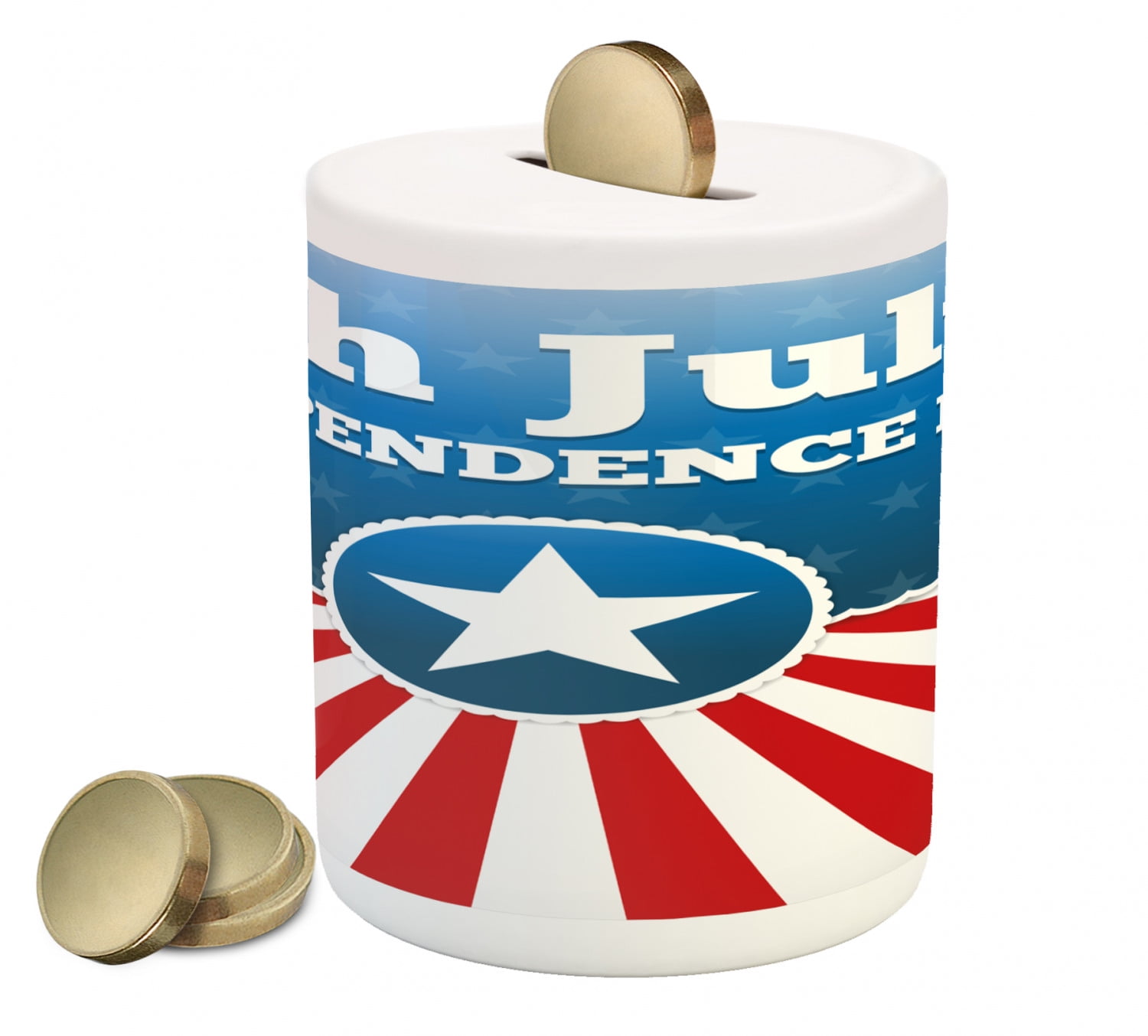 4th of July Piggy Bank, Digital Composition of Independence Day Themed ...