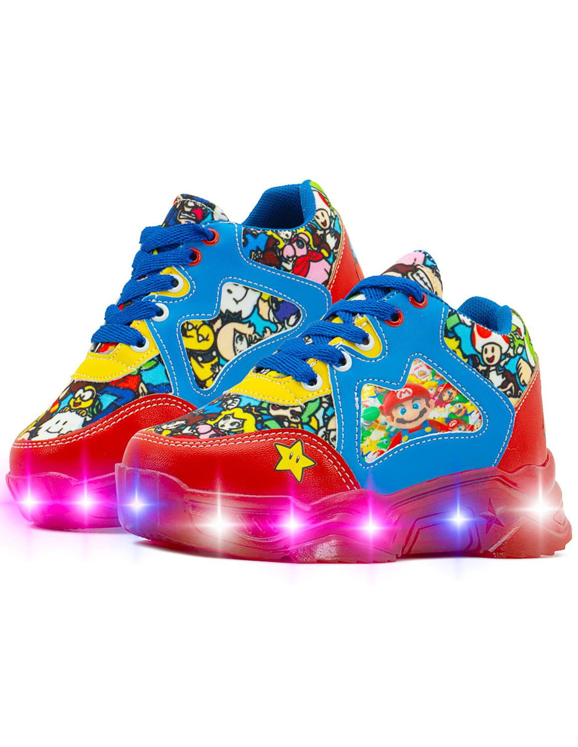 Tenis Pequeños Pasos Luces Mario Bros Antiderrapante 15-21.5 rojo 21 ...