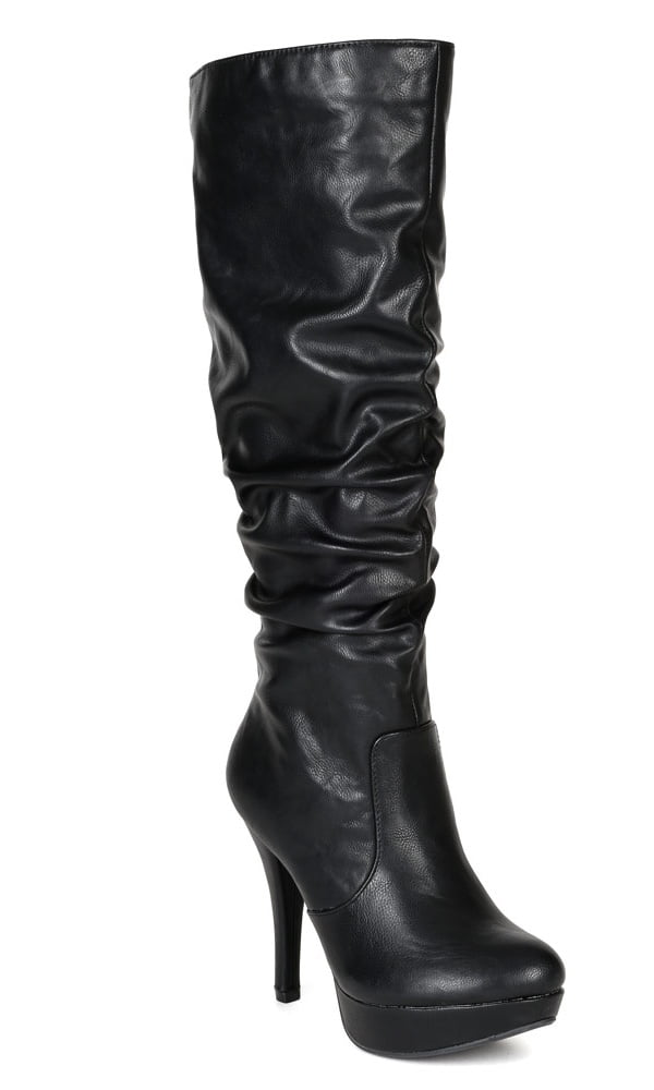 New Women Delicious Lava-S Leatherette Knee High Slouchy Stiletto ...