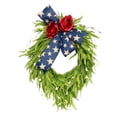 40cm Independence Day Rose Ribbon Wreath Red White Blue Bow Outdoor ...