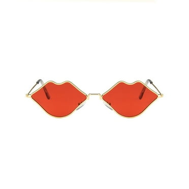 Womens Heart Shape Rimless Shield Hippie Groove Valentine Sunglasses ...