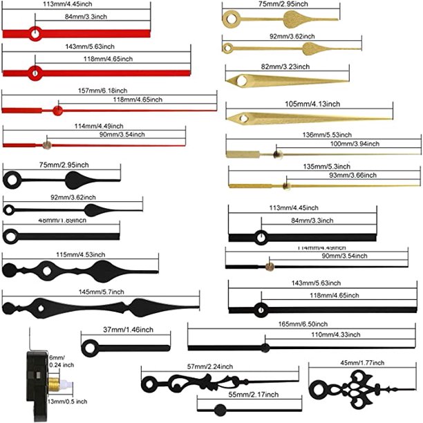2 Pieces Quartz Clock Movement Non-Ticking with Modern Style 8 Clock ...