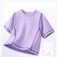 Big Girl’s Color Block T-Shirt Crew Neck Short Sleeve Tops, Lightweight ...