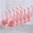 5 PCS Womens Underwire Push Up Bras Floral Embroidered Full Coverage ...