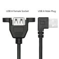 LINYAN-2Pcs 90 Degree USB A Panel Mount Extension Cable 2FT, Right ...