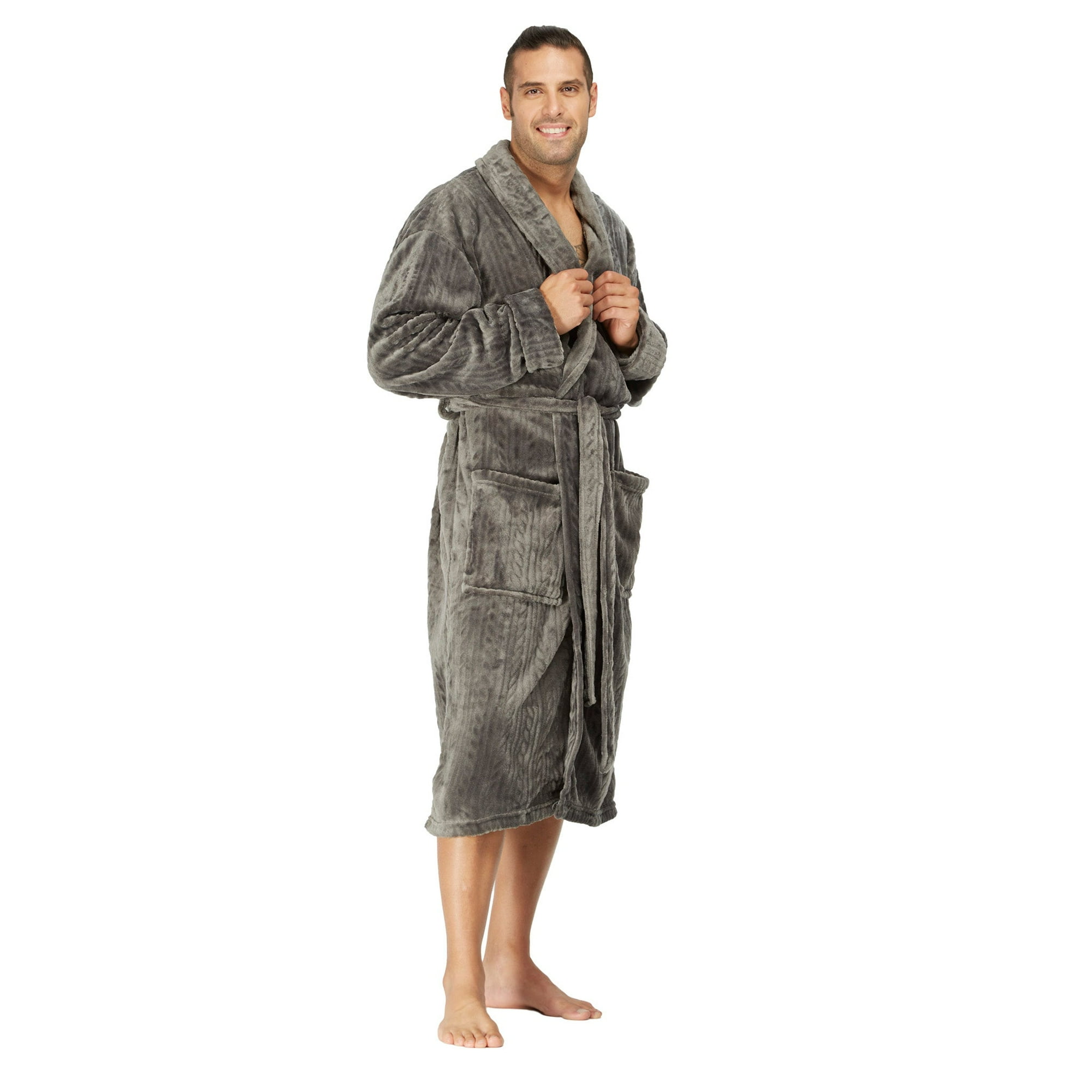 Click here for Carole Martin Men Bath Robe Soft Fleece Shawl Coll... prices