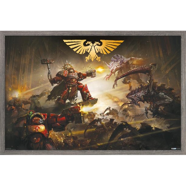 Warhammer 40K - The Battle of Baal Wall Poster, 22.375" x 34", Framed ...