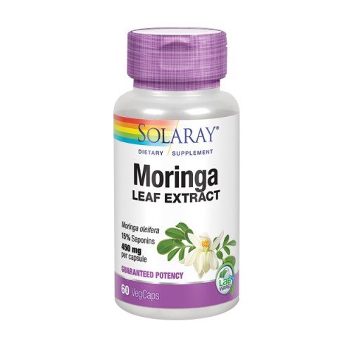 Suplemento Solaray de extracto de hoja de moringa, 60 cápsulas (paquete ...