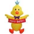 5' Air Blown Inflatable Easter Chick Holding "Happy Easter" Banner Yard ...