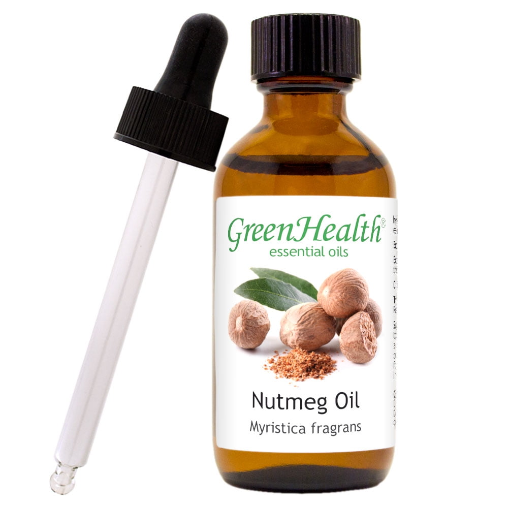 Nutmeg Essential Oil - 2 fl oz (59 ml) Glass Bottle w/ Cap and Glass ...