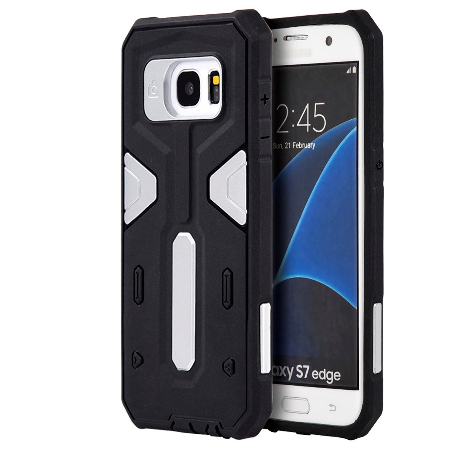 Samsung Galaxy S7 Edge Excalibur Hybrid Series - Silver - Walmart.com