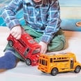 Yellow School Bus Toy Friction Powered ABS 13.5cm Realistic Play ...
