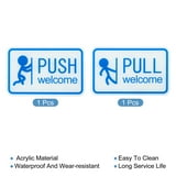 Uxcell Push Pull Welcome Door Sign Acrylic Adhesive Gate Sticker Wall ...