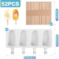 2 Pack 4 Cavity Silicone Cakesicle Molds Popsicle Mold, Reusable Oval ...