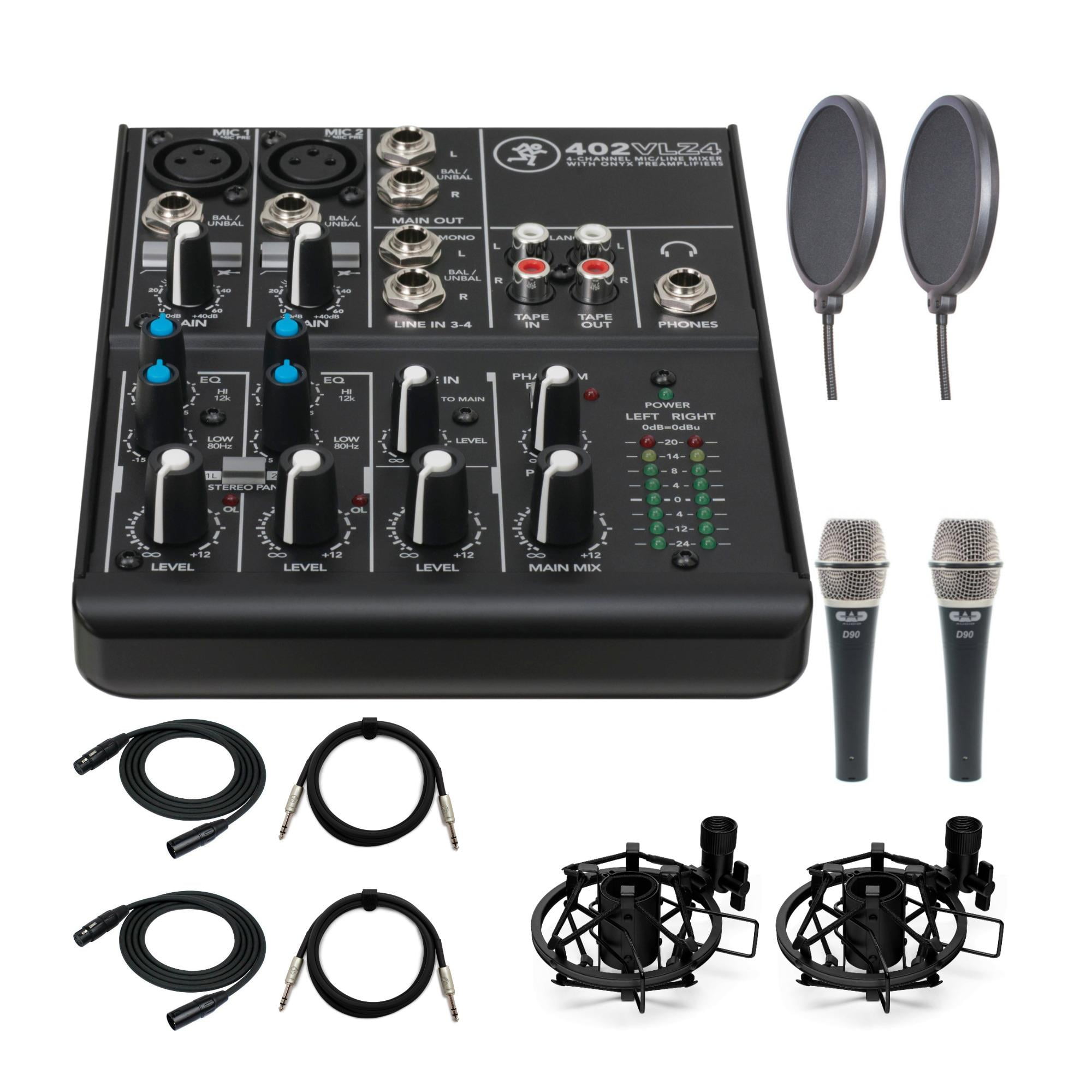 Mackie 402VLZ4 4-Channel Mixer with Microphones and Accessories ...