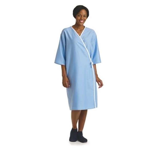 Nobles front-opening exam gown Solid blue - Walmart.com - Walmart.com