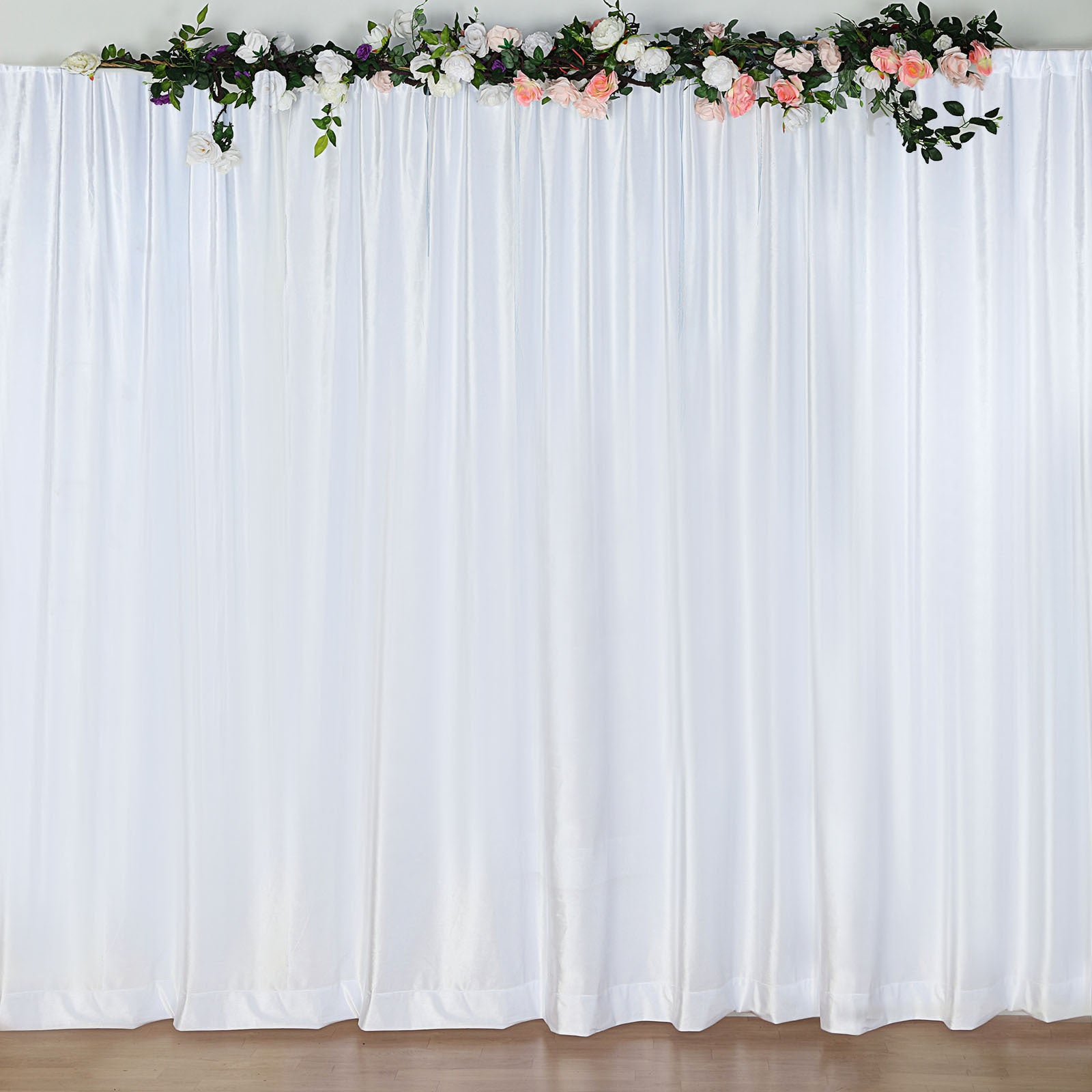 Efavormart 8Ft H x 8Ft W Premium WHITE Velvet Backdrop Curtain Panel ...