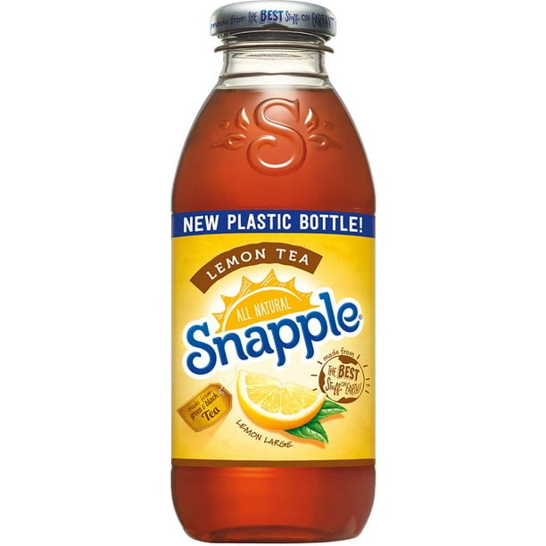 Snapple All Natural Lemon Iced Tea, Delicious Blend, 16 Fl Oz Plastic ...