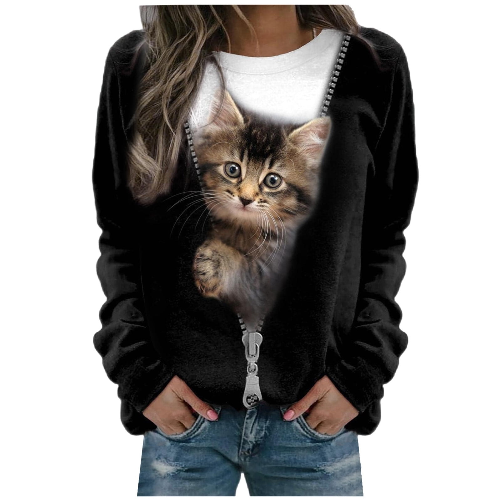 Click here for Tiweut Casual Sweatshirts For Women Cute Cat Graph... prices