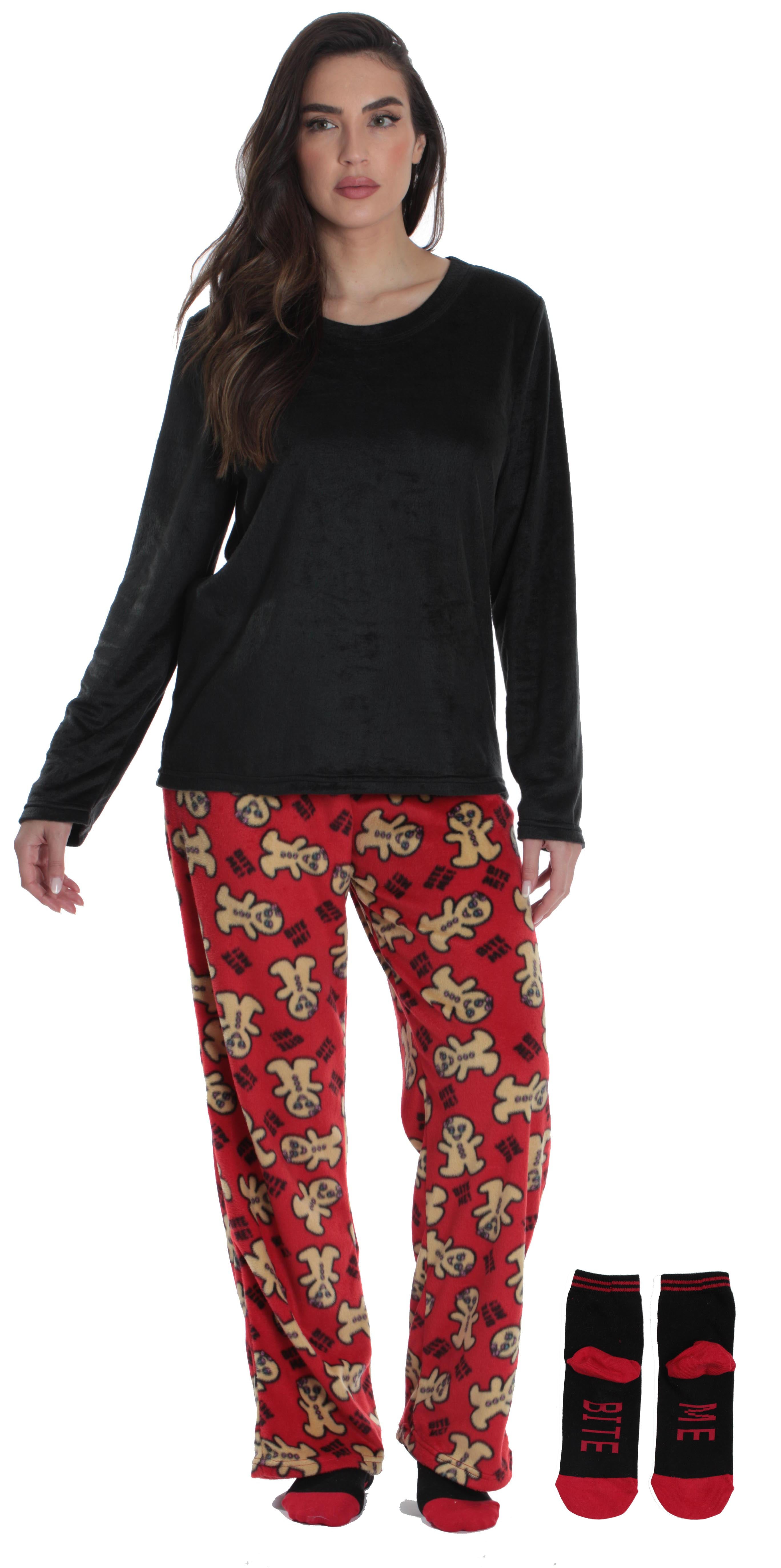 Just Love Just Love Womens Microfleece Pajama Pants Set With Socks