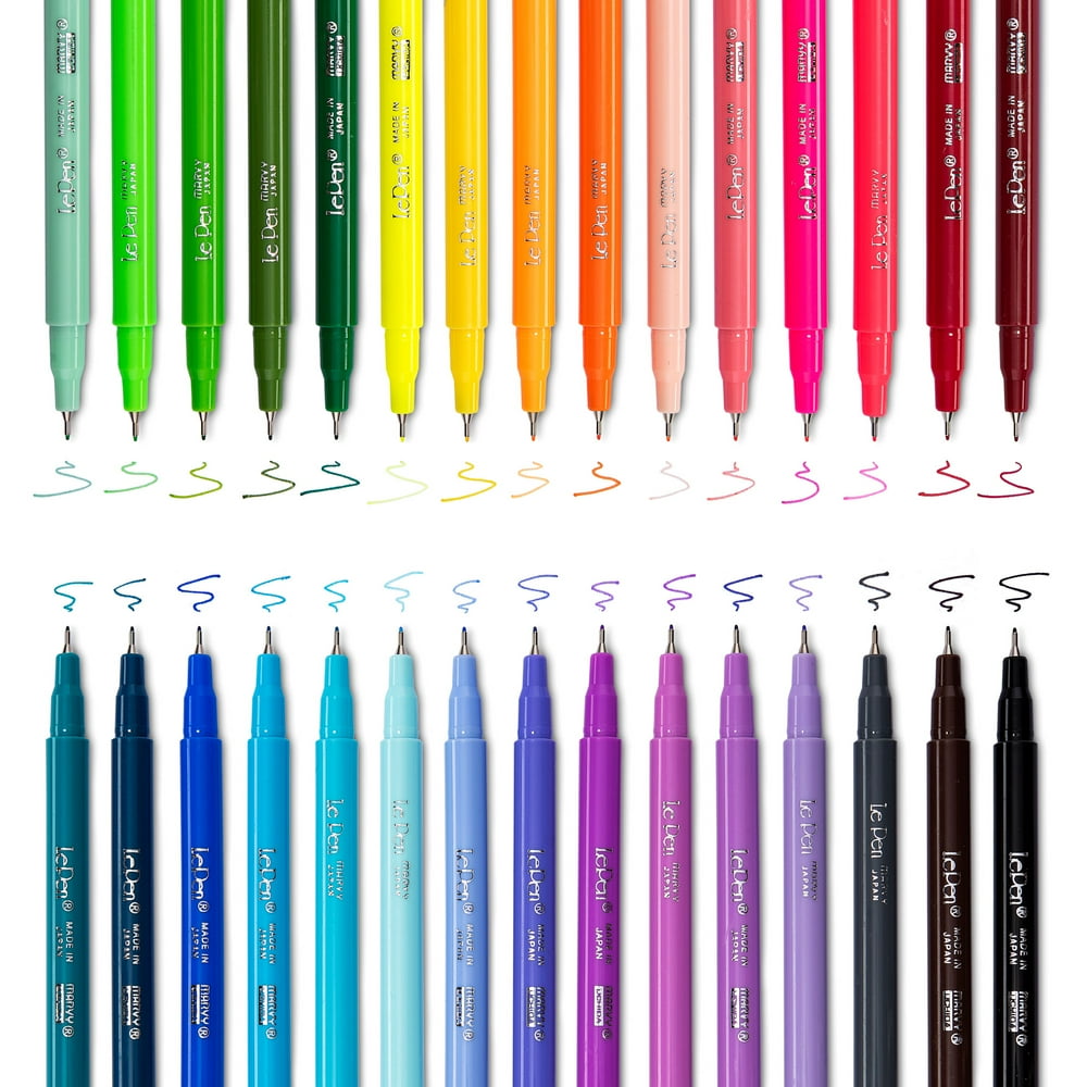 Le Pens Multicolor Set | 0.3mm Fine Point Pens | Smudge Proof Ink | All ...