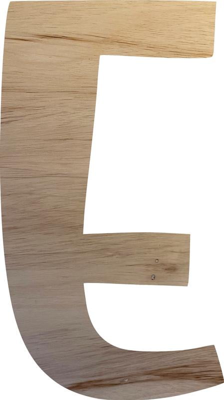 Wooden Letter (E) Unfinished Craft, 16'' Tall Alphabet Wood Letter DIY ...