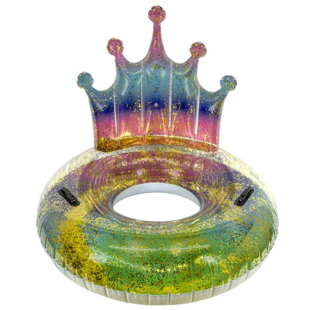 Pool Central 43" Rainbow Glitter Tiara Swimming Pool Inflatable Inner ...
