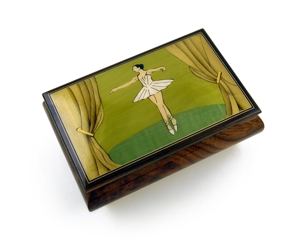 Gorgeous Wood Inlay 30 Note Ballerina Musical Jewelry Box - From This ...