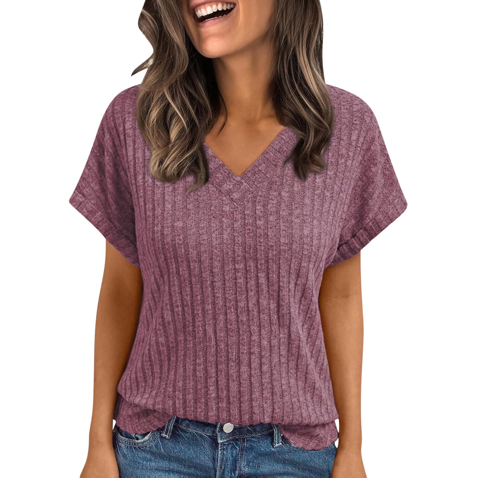 Click here for Posijego Womens Tops Summer Short Sleeve Sweater L... prices