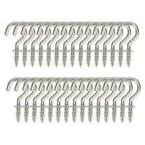 50pcs Cup Hooks Screw-in Wall 1/2 Inch Metal Thread Square Hooks Great ...