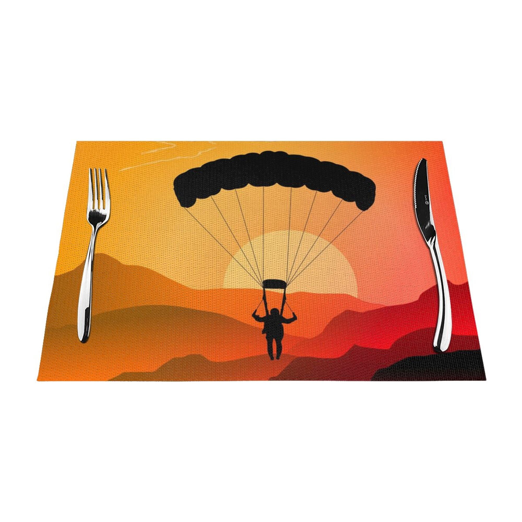 XMXY Woven Placemats Set of 4 PCS, Parachutist Sky Skydiving Table Mats ...