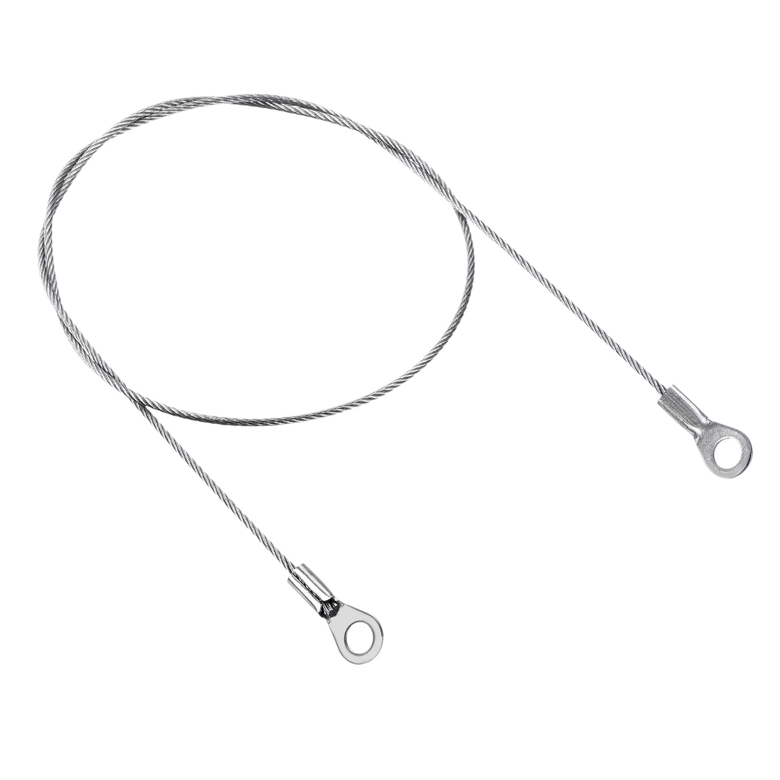 Uxcell 1.5mmx50cm Stainless Steel Lanyard Cable Eyelets Ended Wire Rope ...