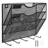 Set of 2 - 7-Pocket Wire Magazine Rack with Vertically-Stacked Pockets ...