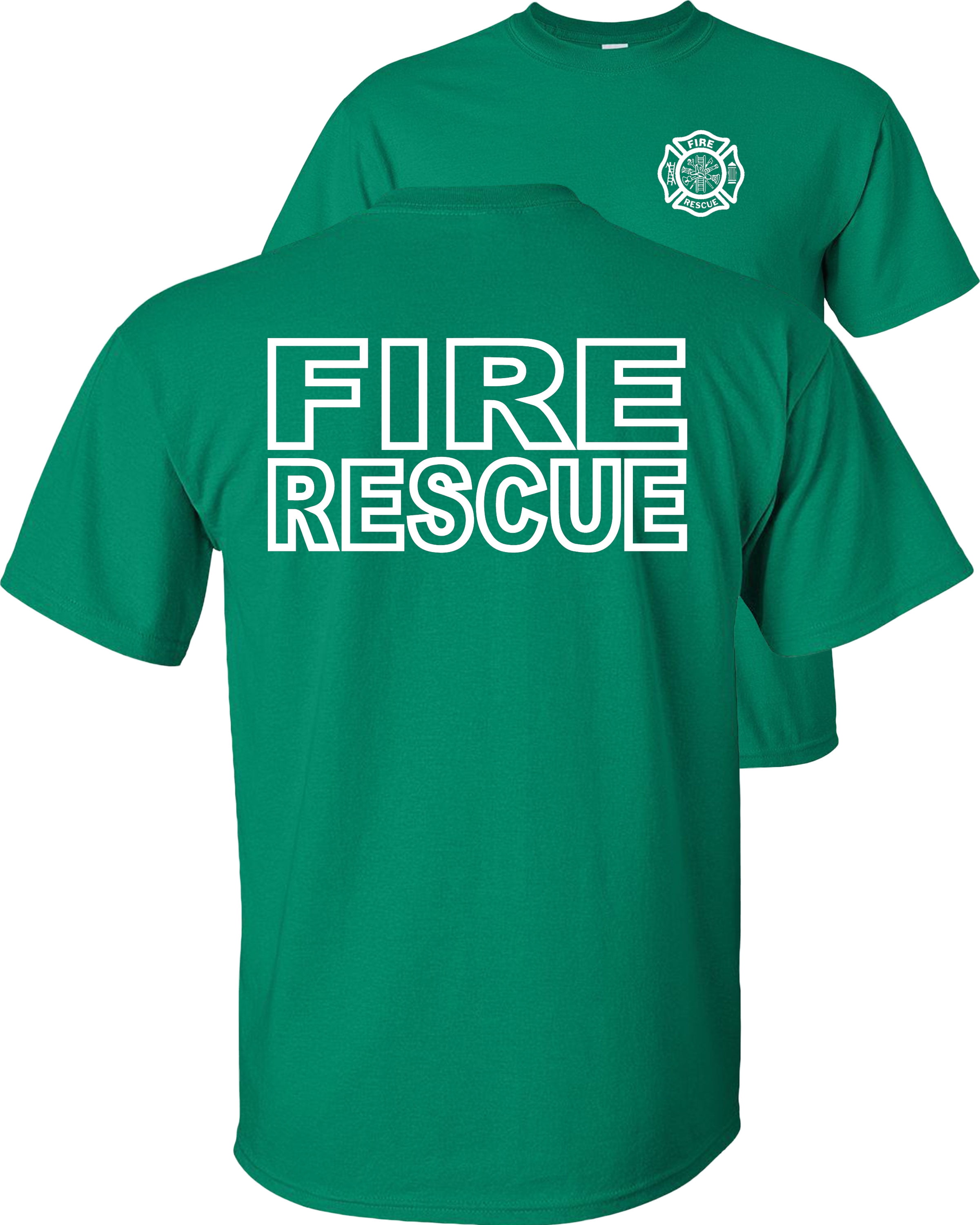 Fair Game Fire Rescue T-Shirt, Firefighter Graphic Tee-Kelly Green-S ...