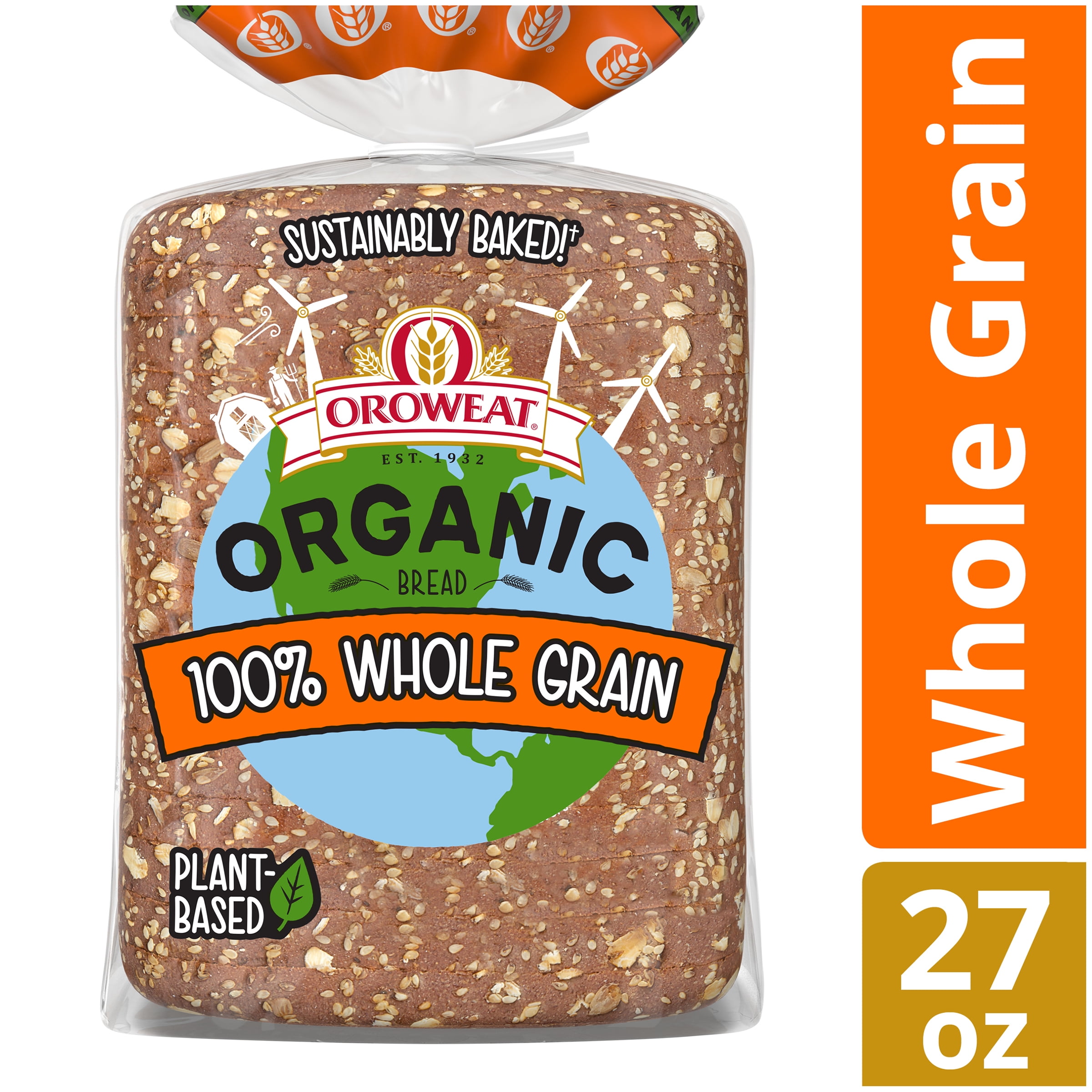 Oroweat Organic 100% Whole Grain Bread, Non-GMO Organic Bread, 27 oz ... Oroweat Organic 100% Whole Grain Bread, Non-GMO Organic Bread, 27 oz ...