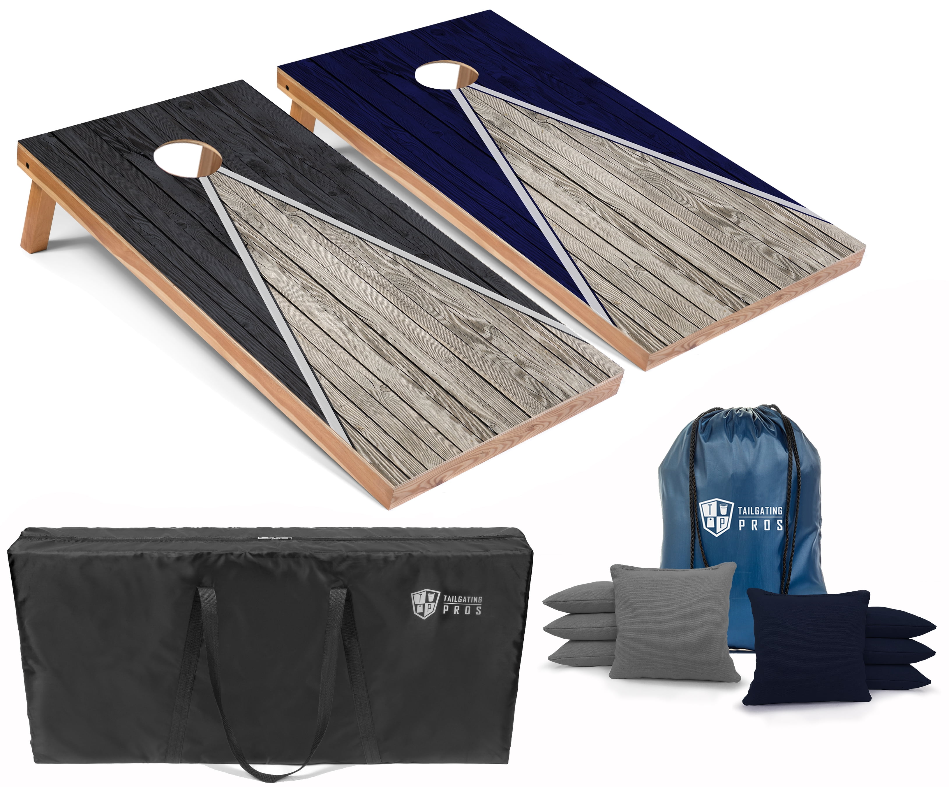 Tailgating Pros Pyramid Cornhole Board Set w/ Bean Bags and Carrying ...