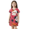 BZSMCE Short Sleeve dress Dress Casual Cotton Dresses-Cartoon Dog Red ...