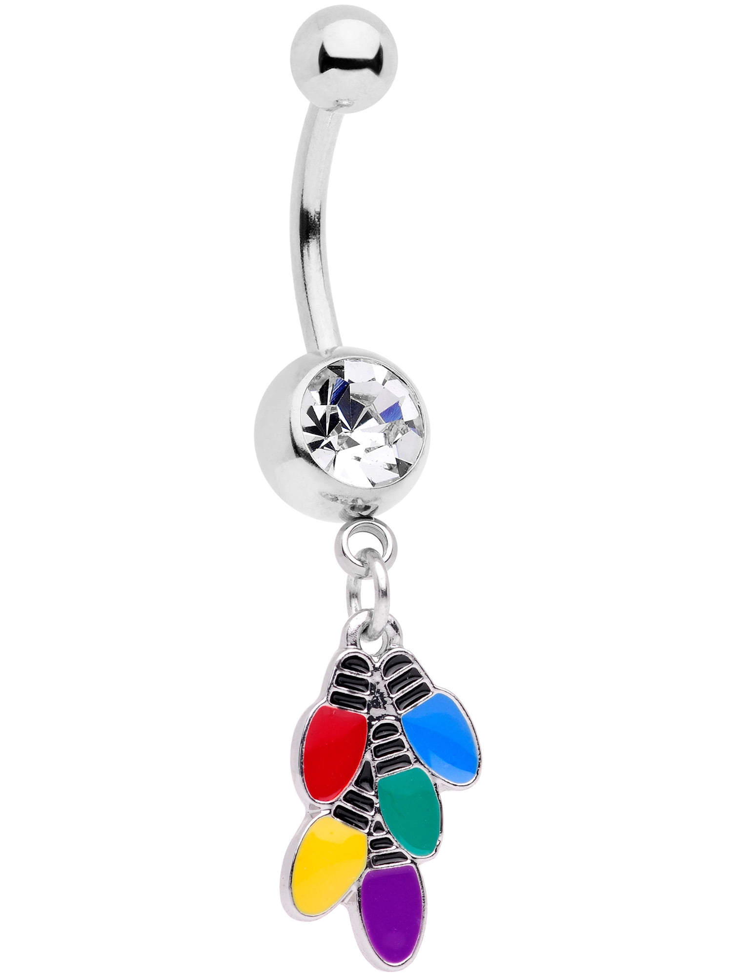 Body Candy Womens 14G 316L Stainless Steel Navel Ring Piercing Holiday ...