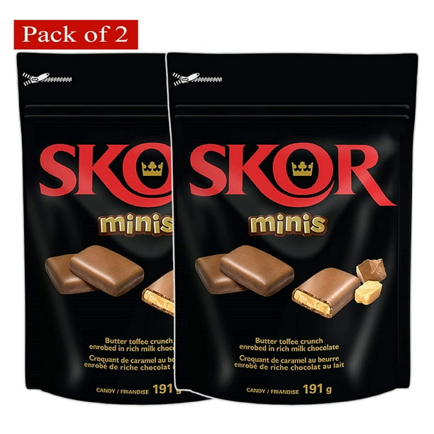 SKOR Chocolate Candy Bars with Buttered Toffee, Minis, 191 Gram (Pack ...